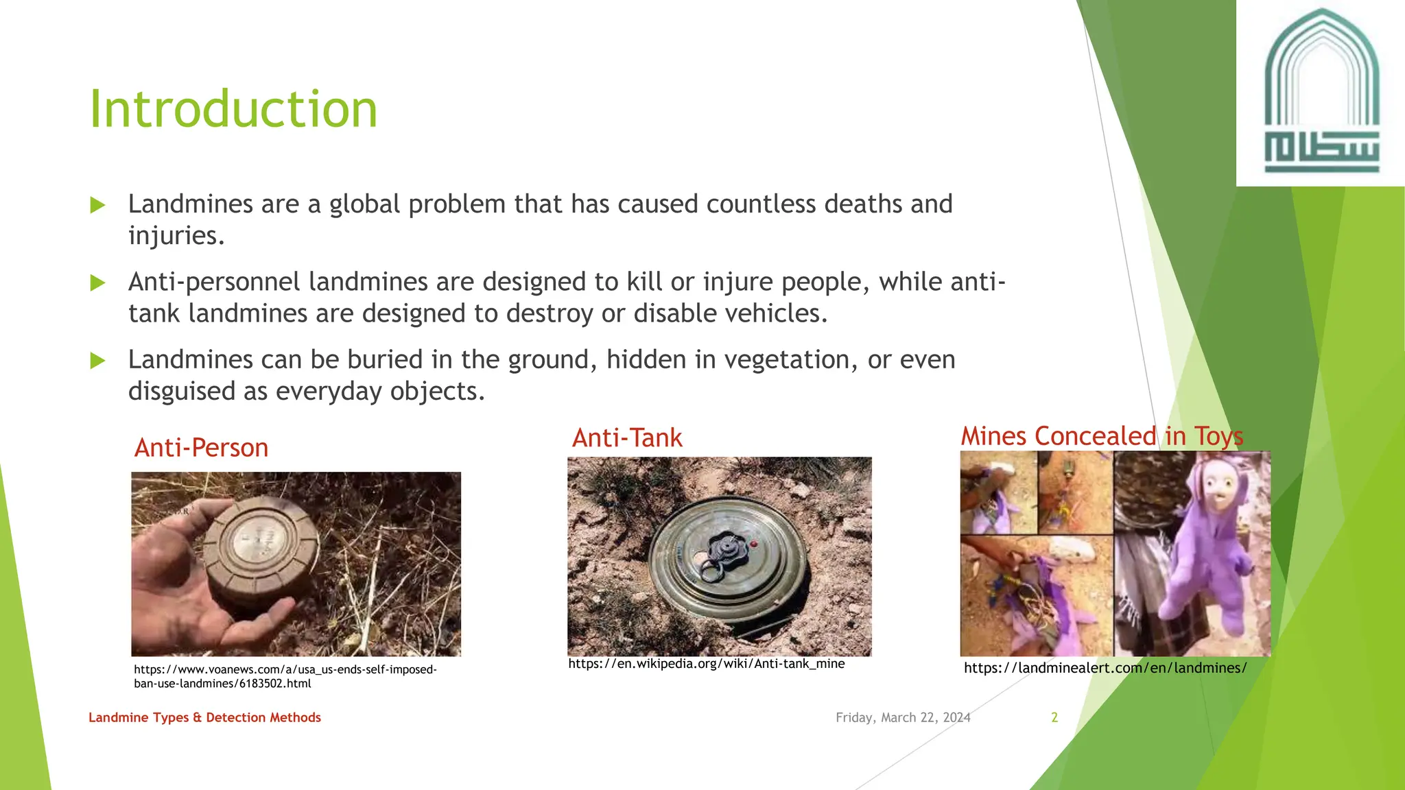 LandMines Types & detection -Majed -Reduced.pptx