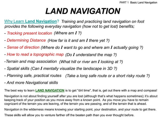 Land navigation part 1 | PDF | Travel Preparation and Advice | Travel