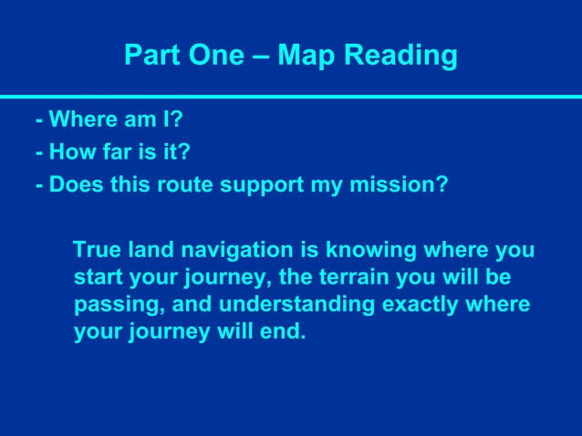Land Navigation Presentation | PPT