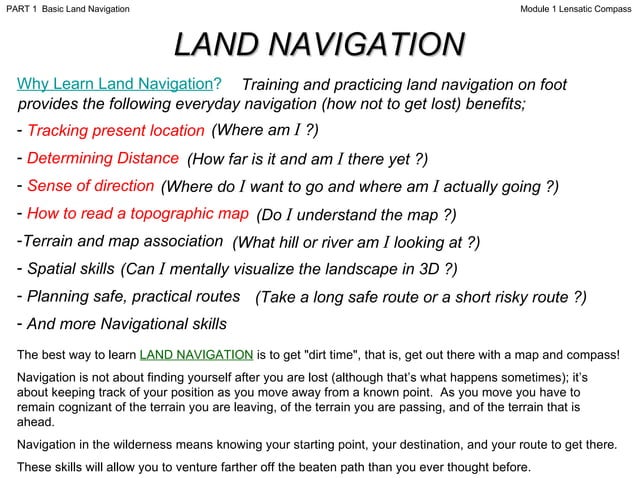 Landnav module 1 | PPT | Geography | Science
