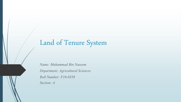 Land of tenure system | PPTX | Real Estate