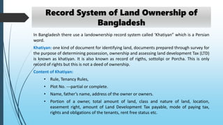 Land ownership pattern and land tenure | PPTX