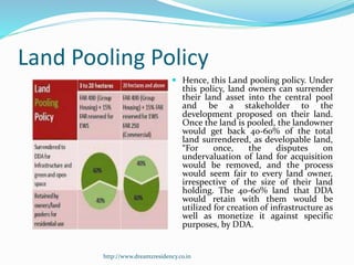 DDA Land Pooling Policy | PPTX