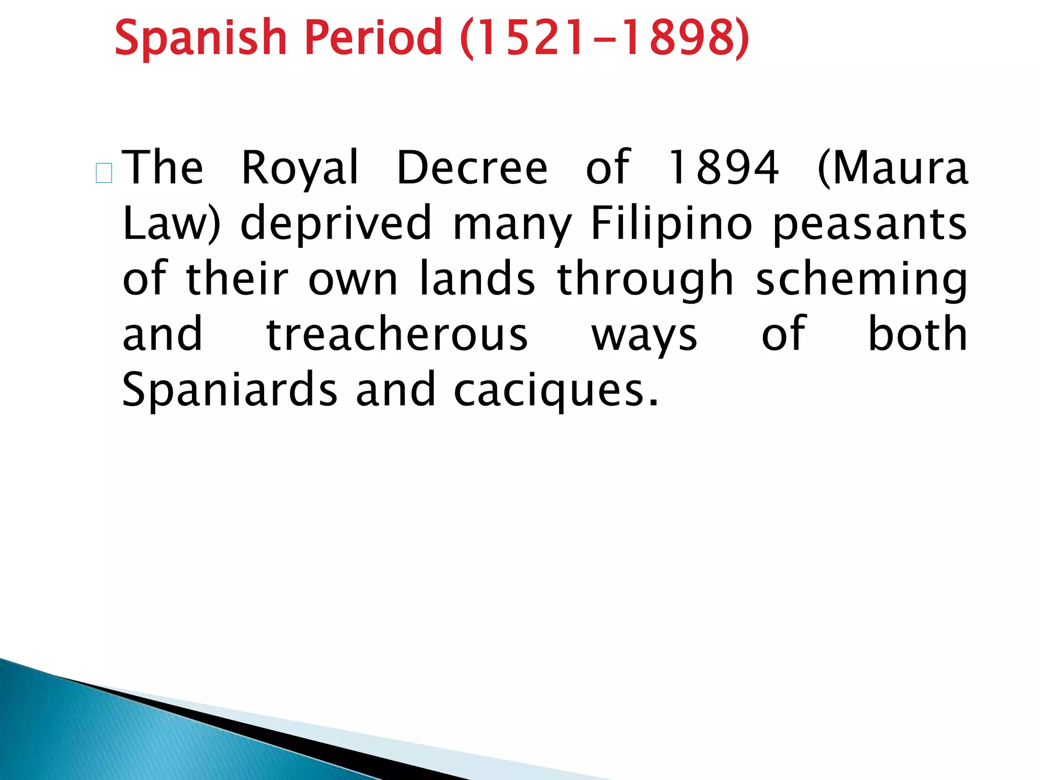 Agrarian (Land) Reform in the Philippines During Spanish Period | PPTX
