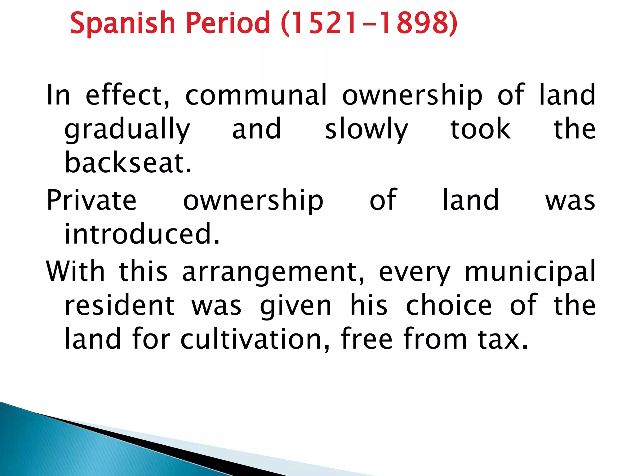 Agrarian (Land) Reform in the Philippines During Spanish Period | PPTX