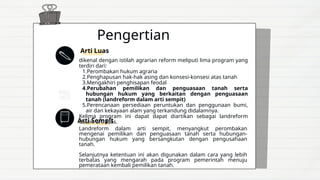 Landreform hukum agraria reforma agraria | PPTX