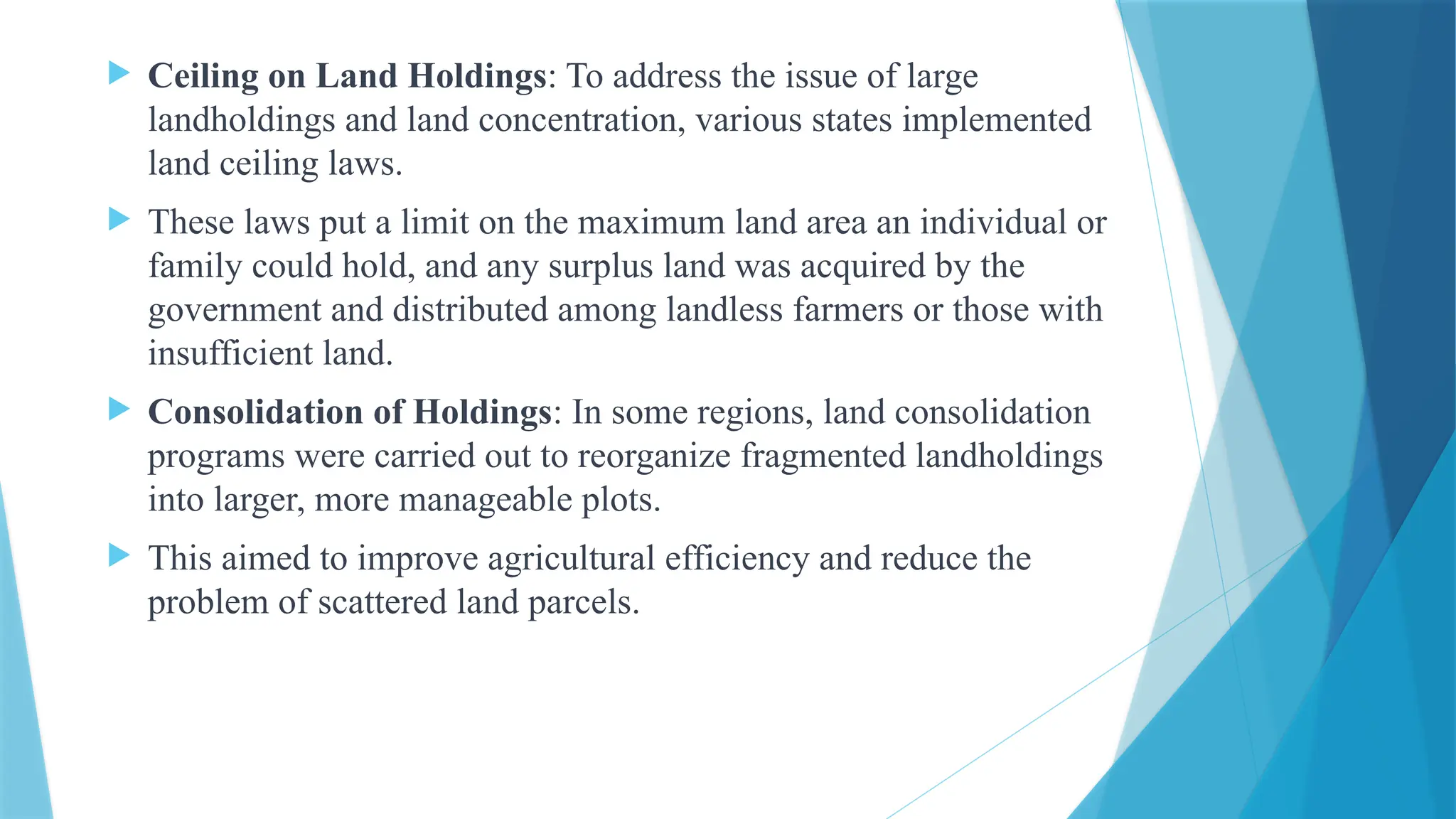 Land Reforms in India Introduction Types of Land Reforms Conclusion.pptx