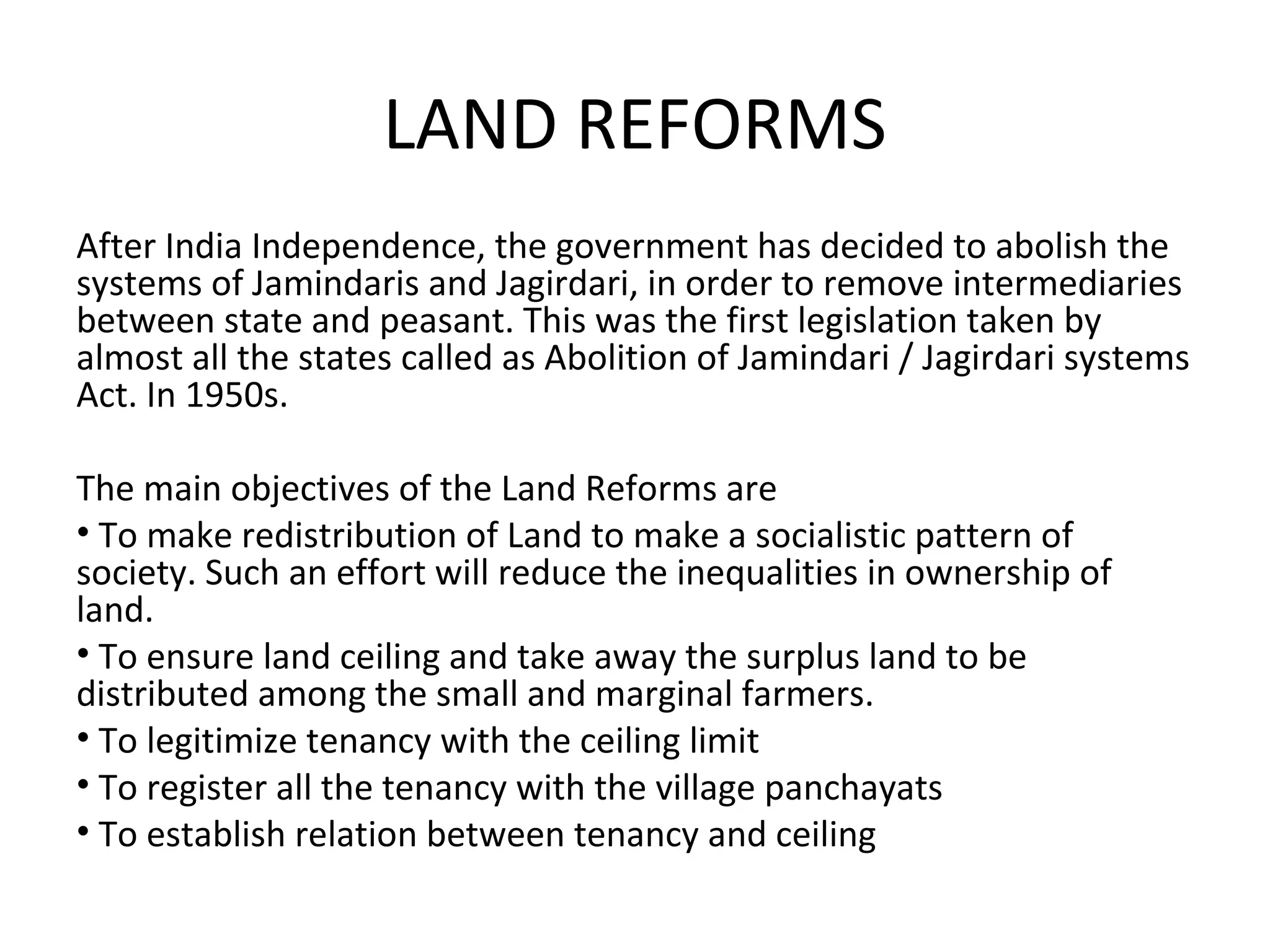 Land reforms in india | PPT