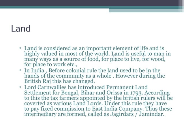 Land reforms in india | PPT | Land and Farms | Real Estate