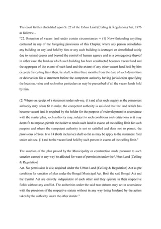 Land reforms vis a-vis urban land ceiling act and its connotations in ...
