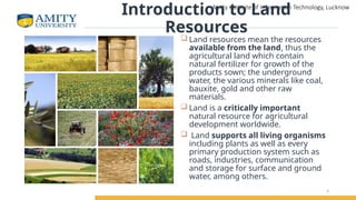 Introduction to LAND RESOURCES and its aspects | PPTX