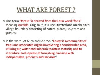 Land resources (forest and minerals) & biodiversity | PPTX