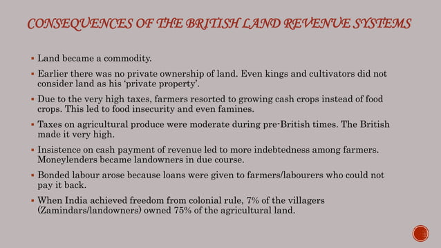 Land revenue system in british india | PPTX