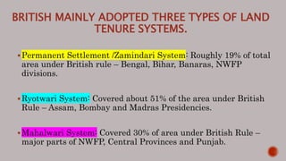 Land revenue system in british india | PPTX