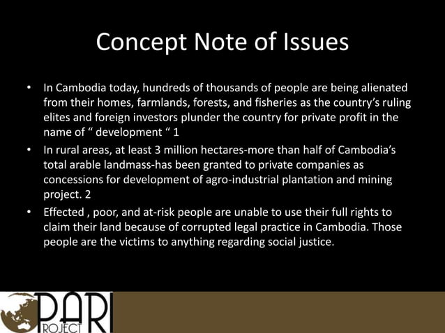 Issues in Cambodia: Land Rights | PPTX