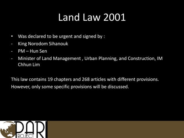 Issues in Cambodia: Land Rights | PPTX