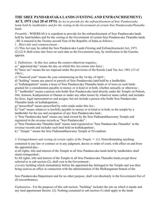 Kerala Sreepadam Lands Act .1950