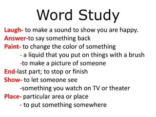 Oxford discover 3 -unit 1 words | PPTX