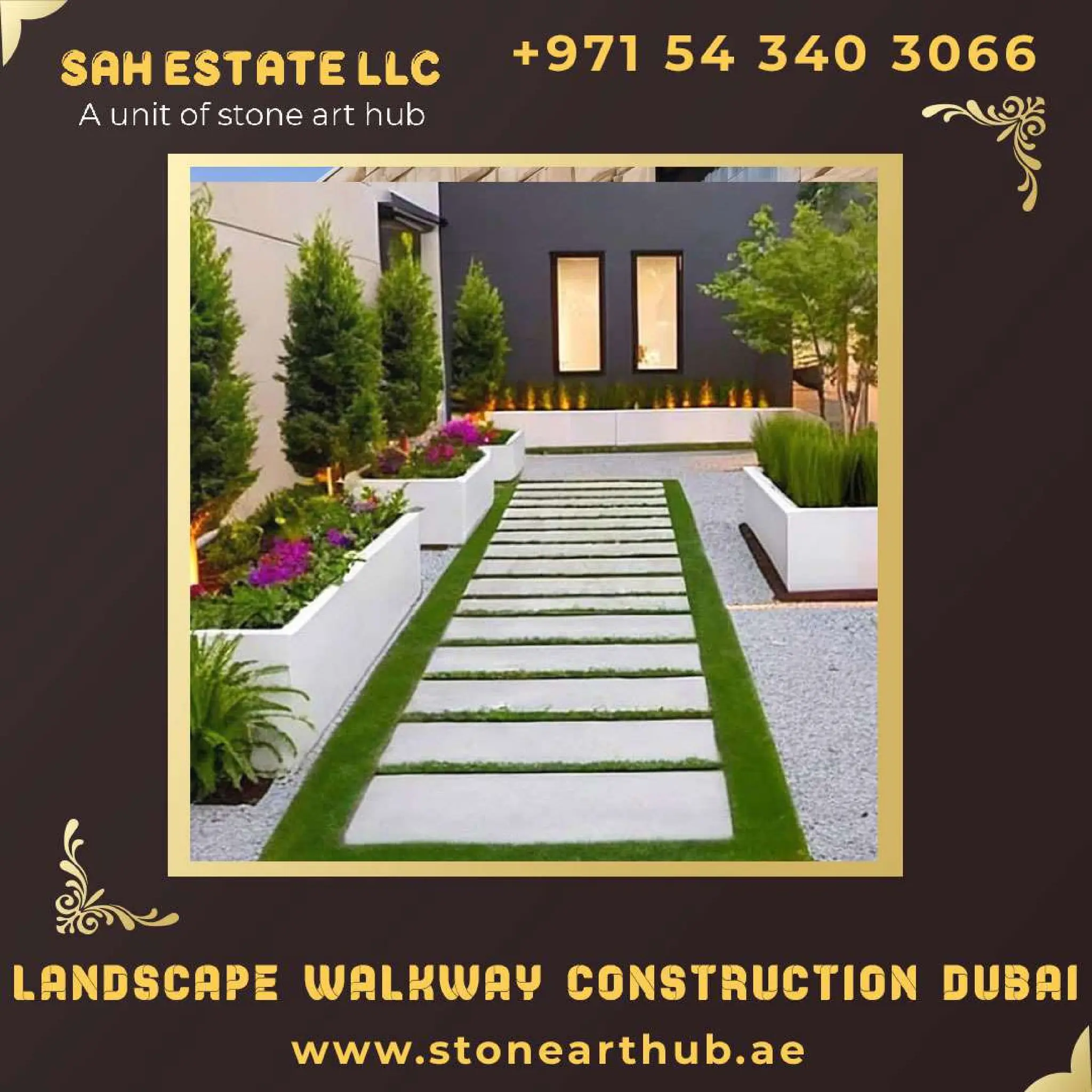 Landscape Walkway Construction Dubai - SAH ESTATE LLC | PDF