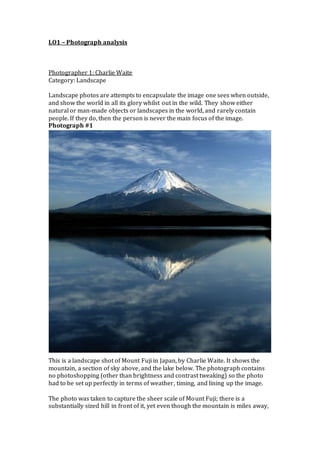 Landscape analysis | DOCX | Photography | Arts and Crafts