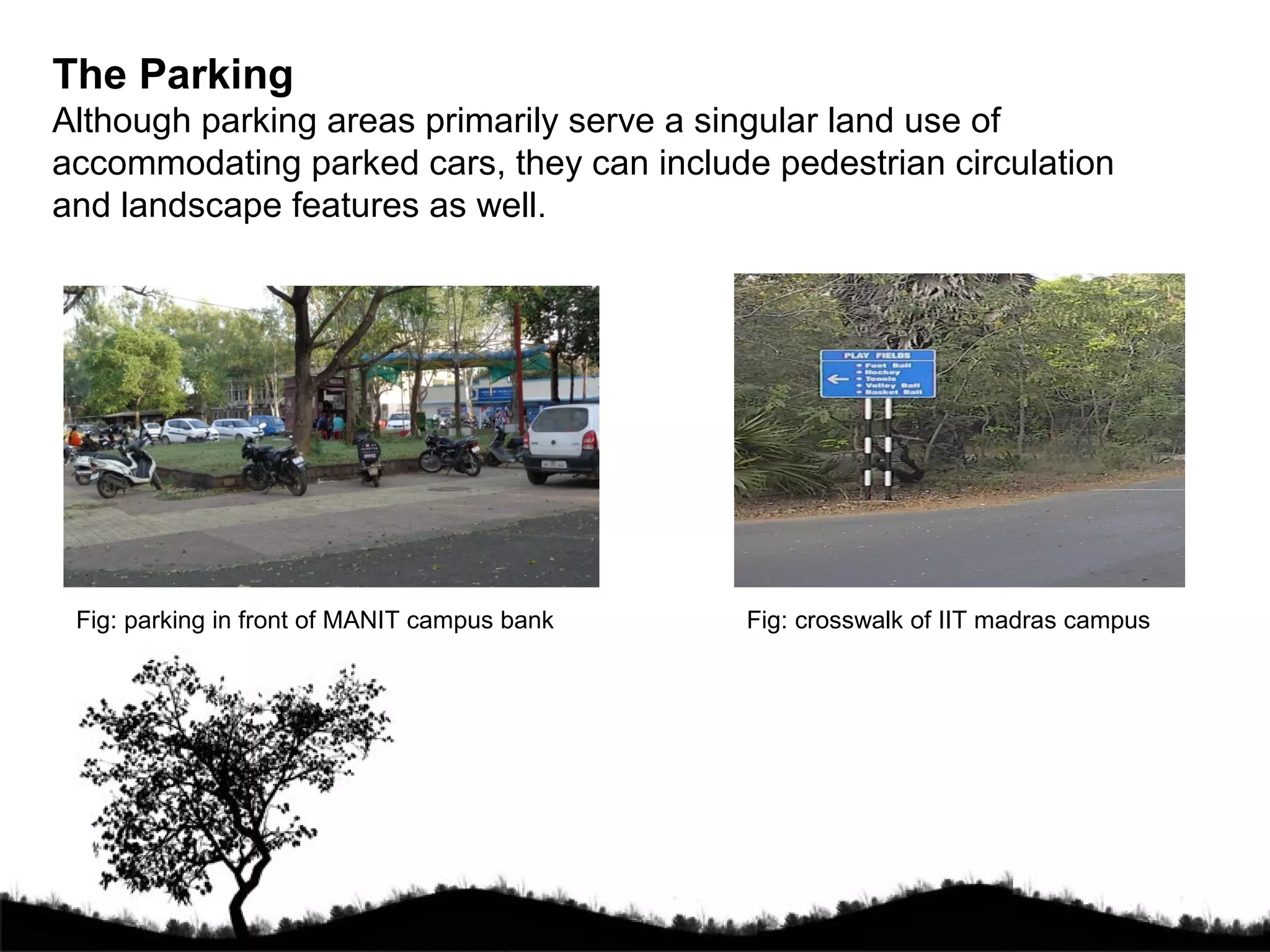 Landscape and design elements in an institutional campus. | PPT