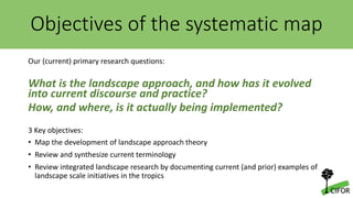 Integrated Landscape Approaches: A systematic map of the evidence | PPT