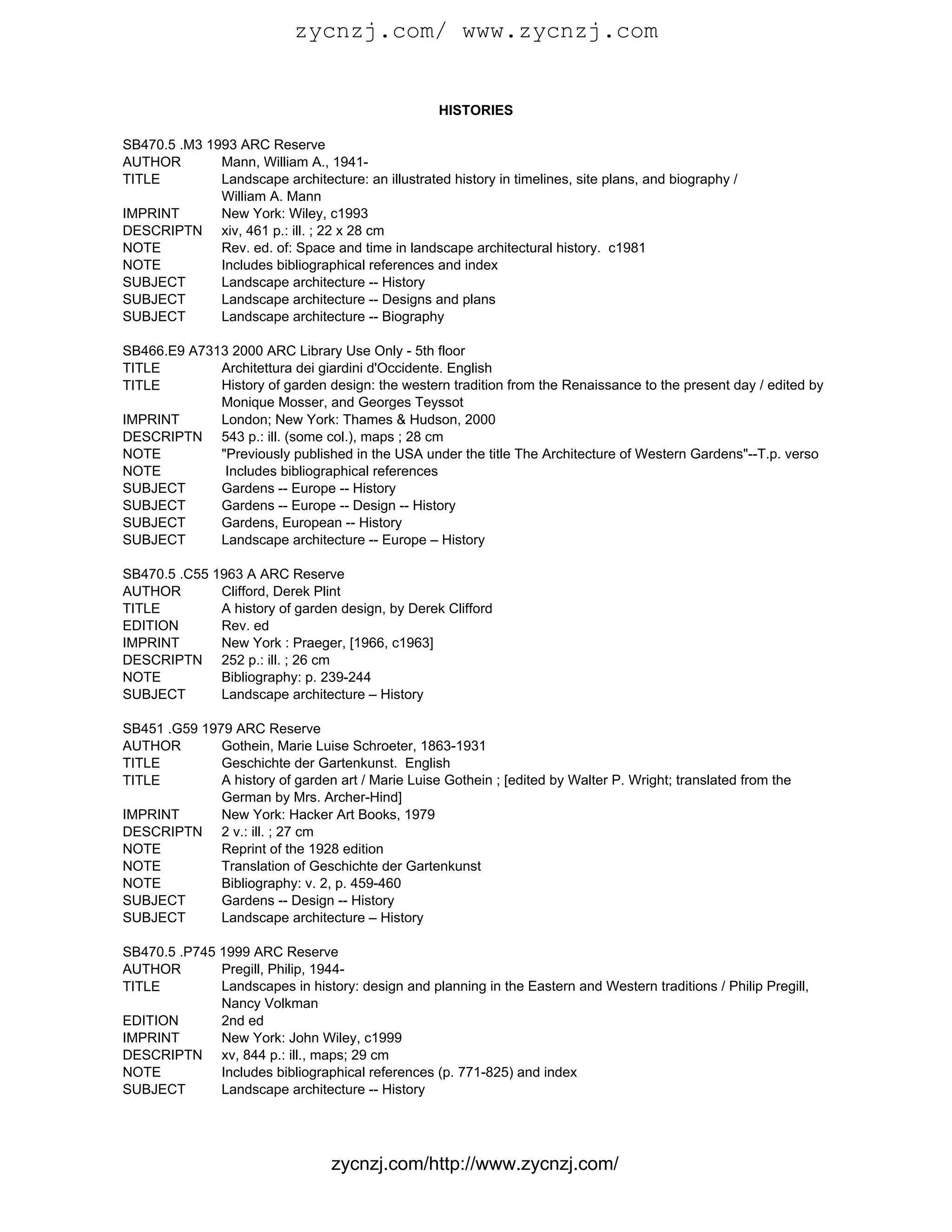 Landscape architecture history sources | PDF | Biographies | Genres