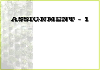 Landscape assignments | PDF