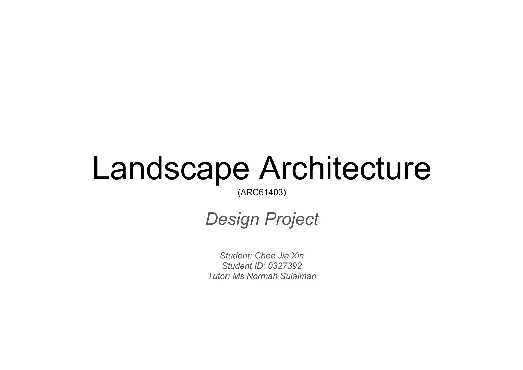 Landscape Design Project | PDF