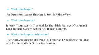 Role of vegetation in Landscape Design.. | PDF