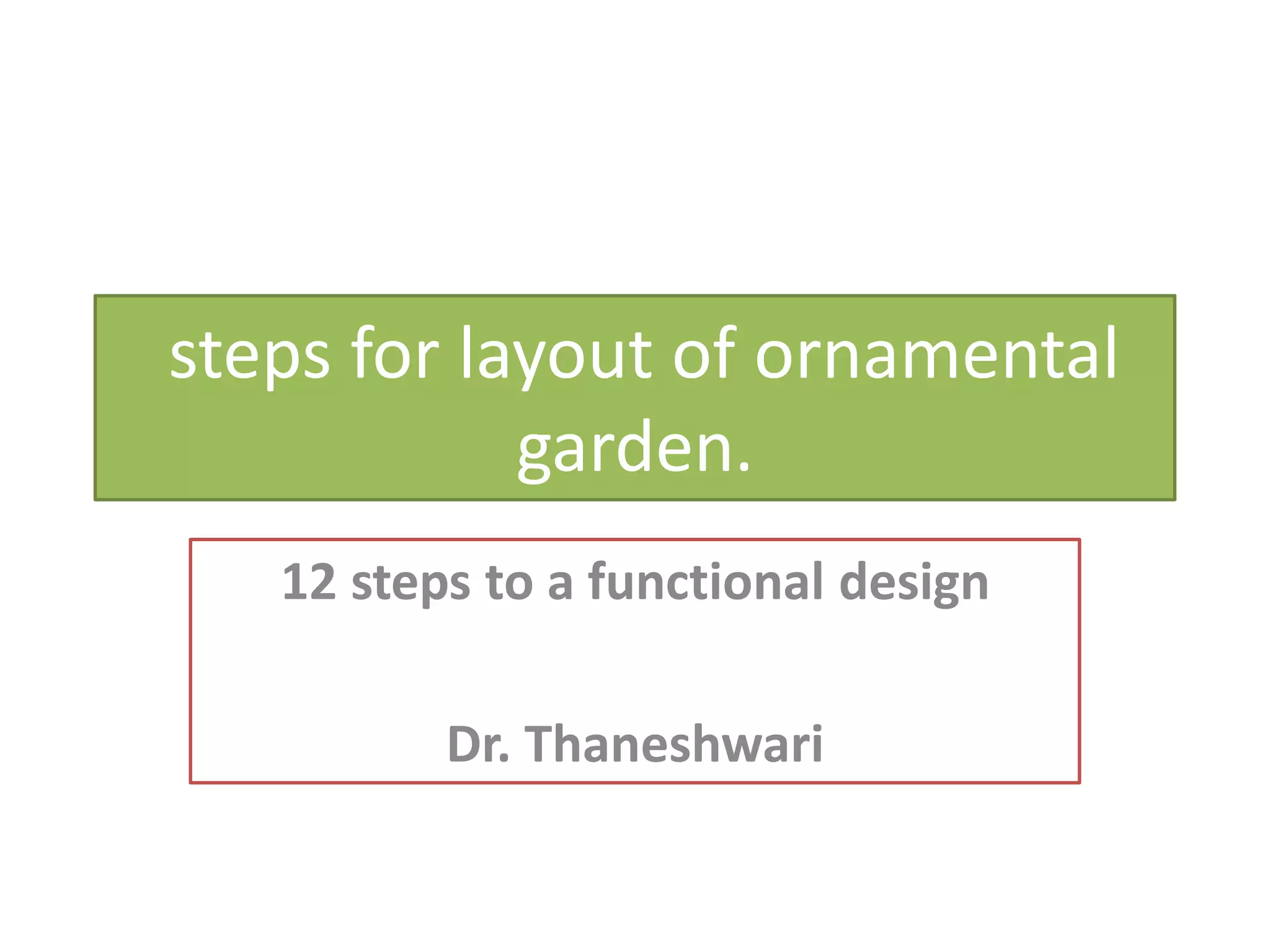 Layout of ornamental garden | PDF