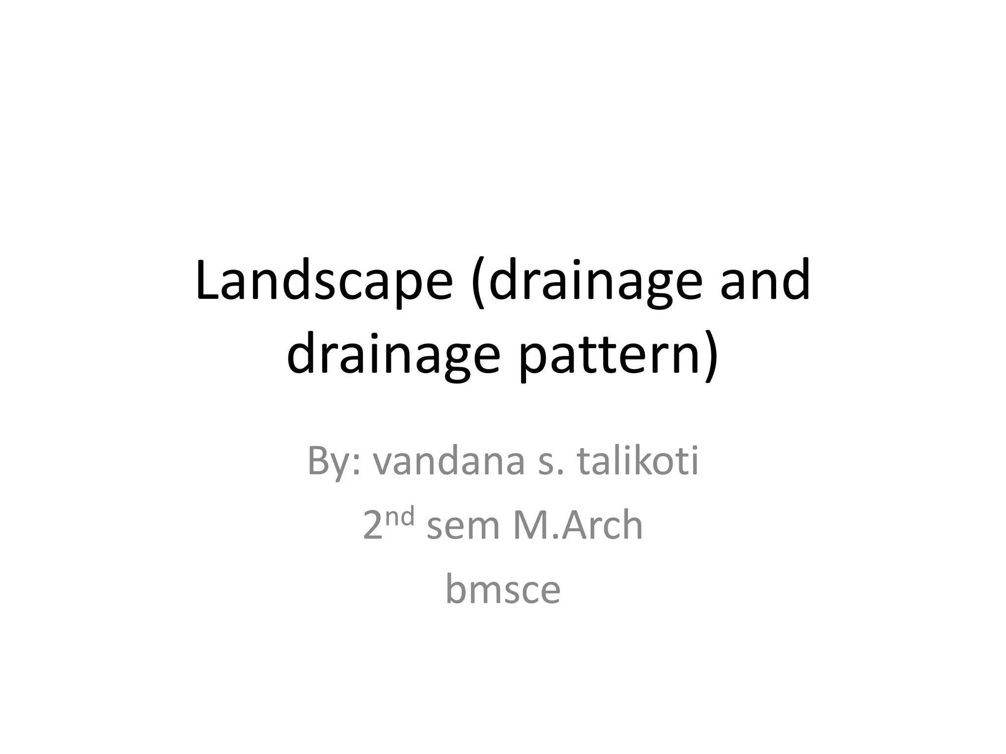 Landscape (drainage and drainage pattern) | PDF