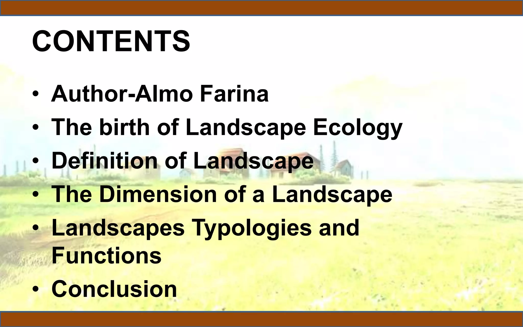 Landscape ecology (2013bpln010) | PPTX