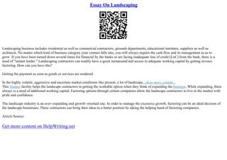 Landscape Essay | PDF