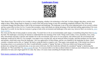 Landscape Essay | PDF