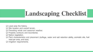 Landscaping to reduce wildfire risk