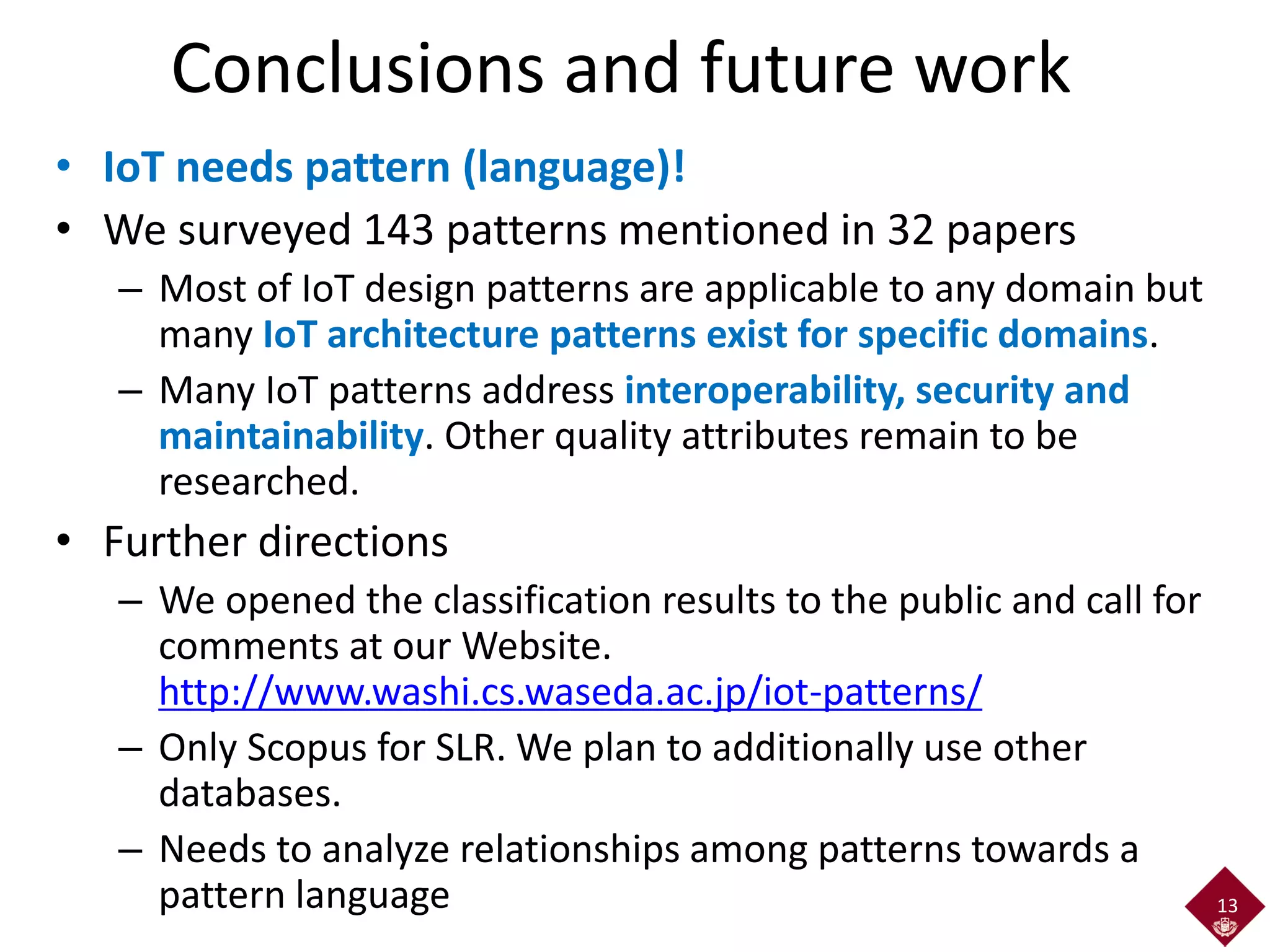 Landscape of Architecture and Design Patterns for IoT Systems | PDF ...