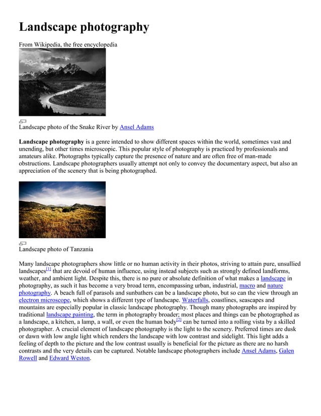Landscape photography | PDF