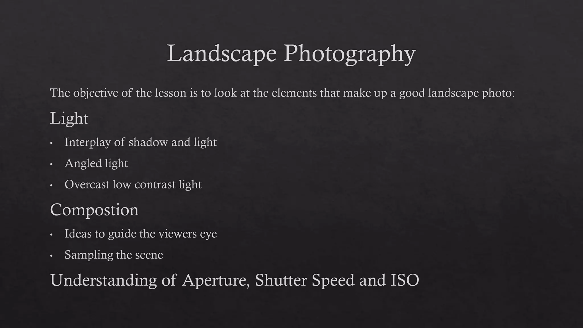 Landscape photography | PPTX