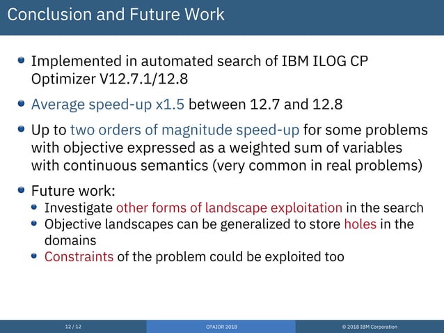 Objective Landscapes for Constraint Programming | PPT