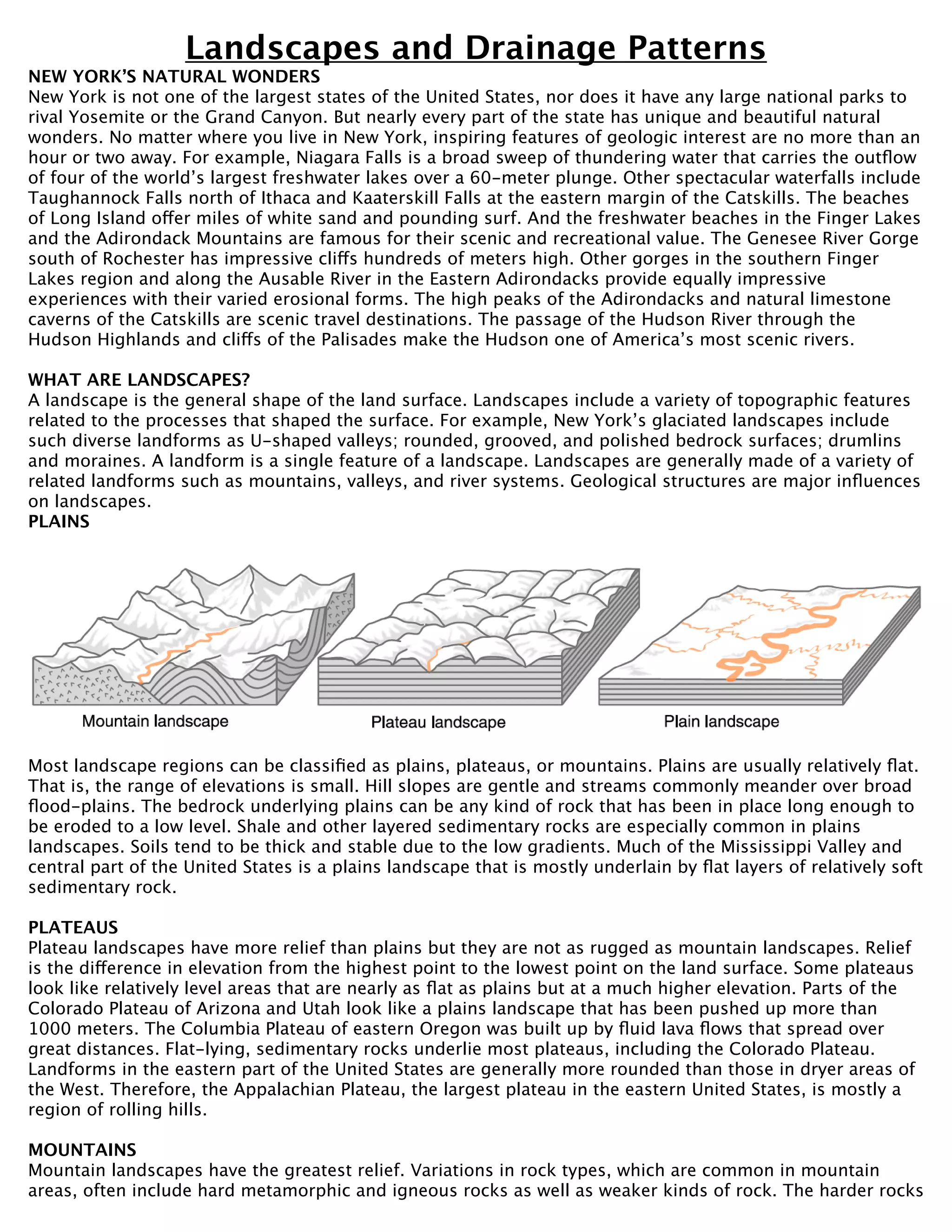 Landscapes and drainage patterns | PDF