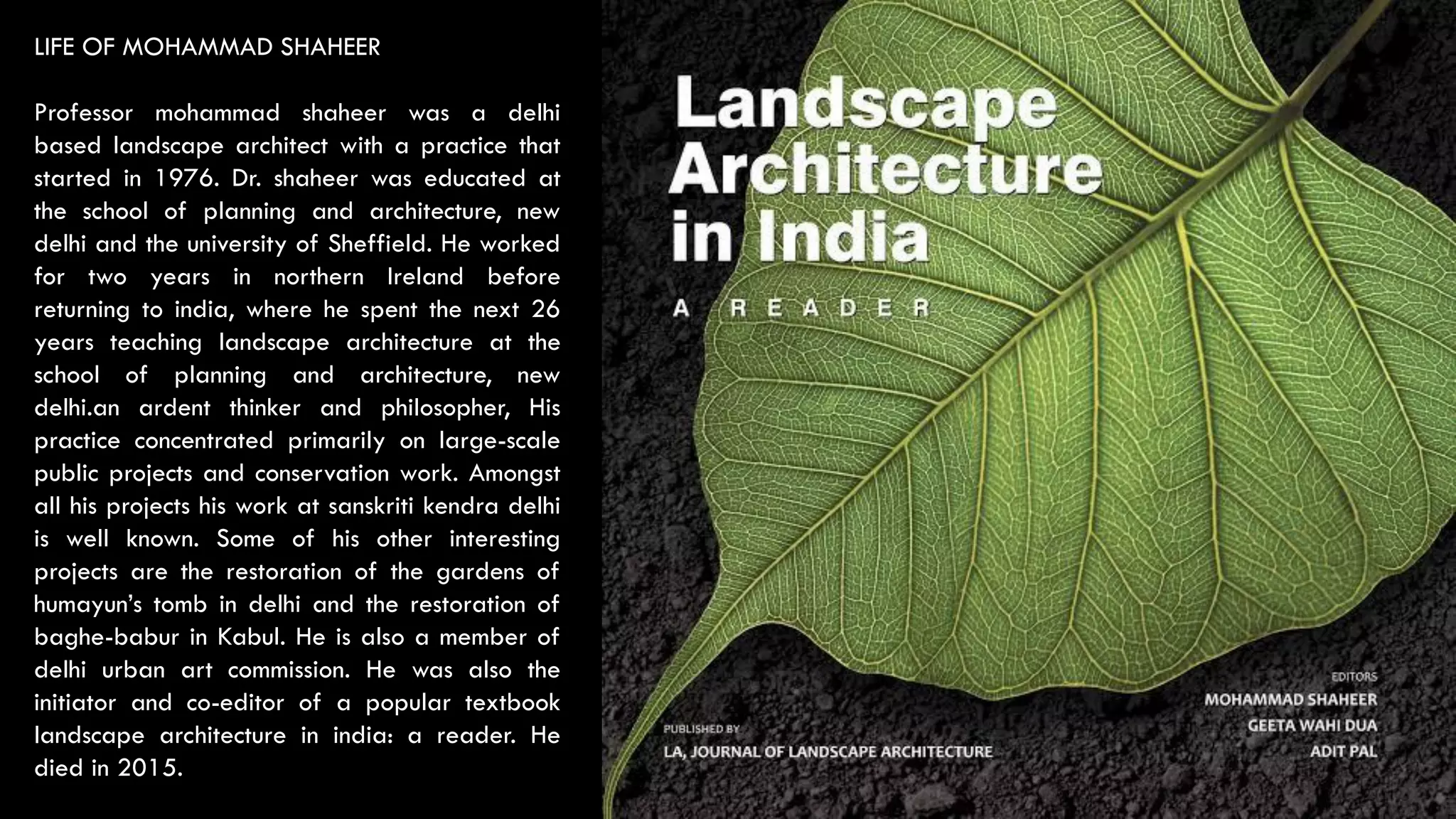 Mohammad Shaheer | Landscape design | PDF