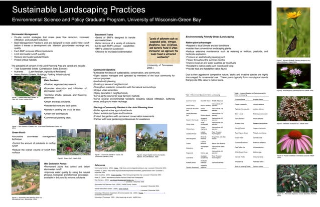 Sustainable Landscaping Practices - University of Wisconsin | PPT
