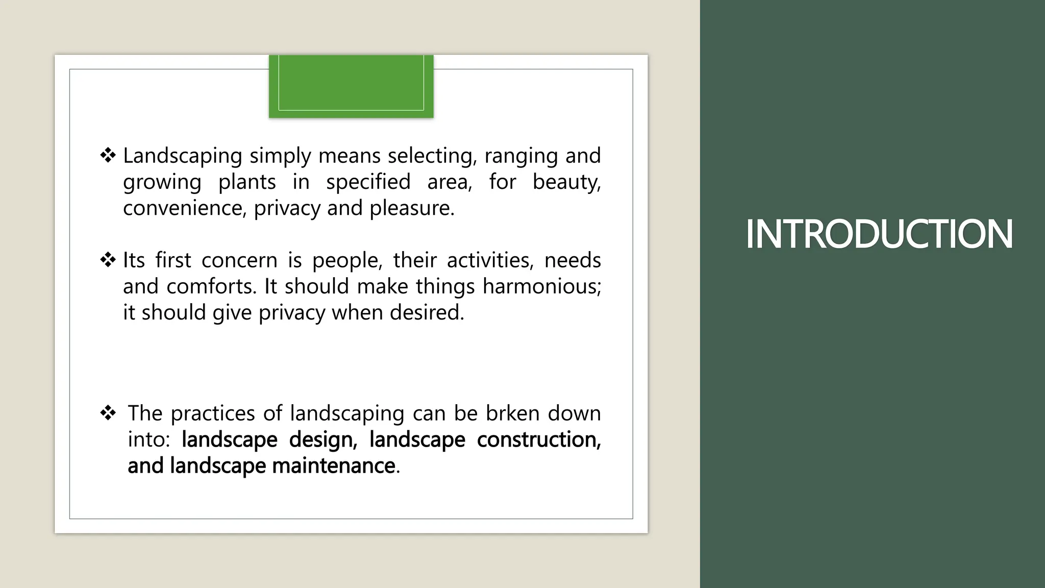 LANDSCAPING AND LANDSCAPING ARCHITECTURE | PPTX