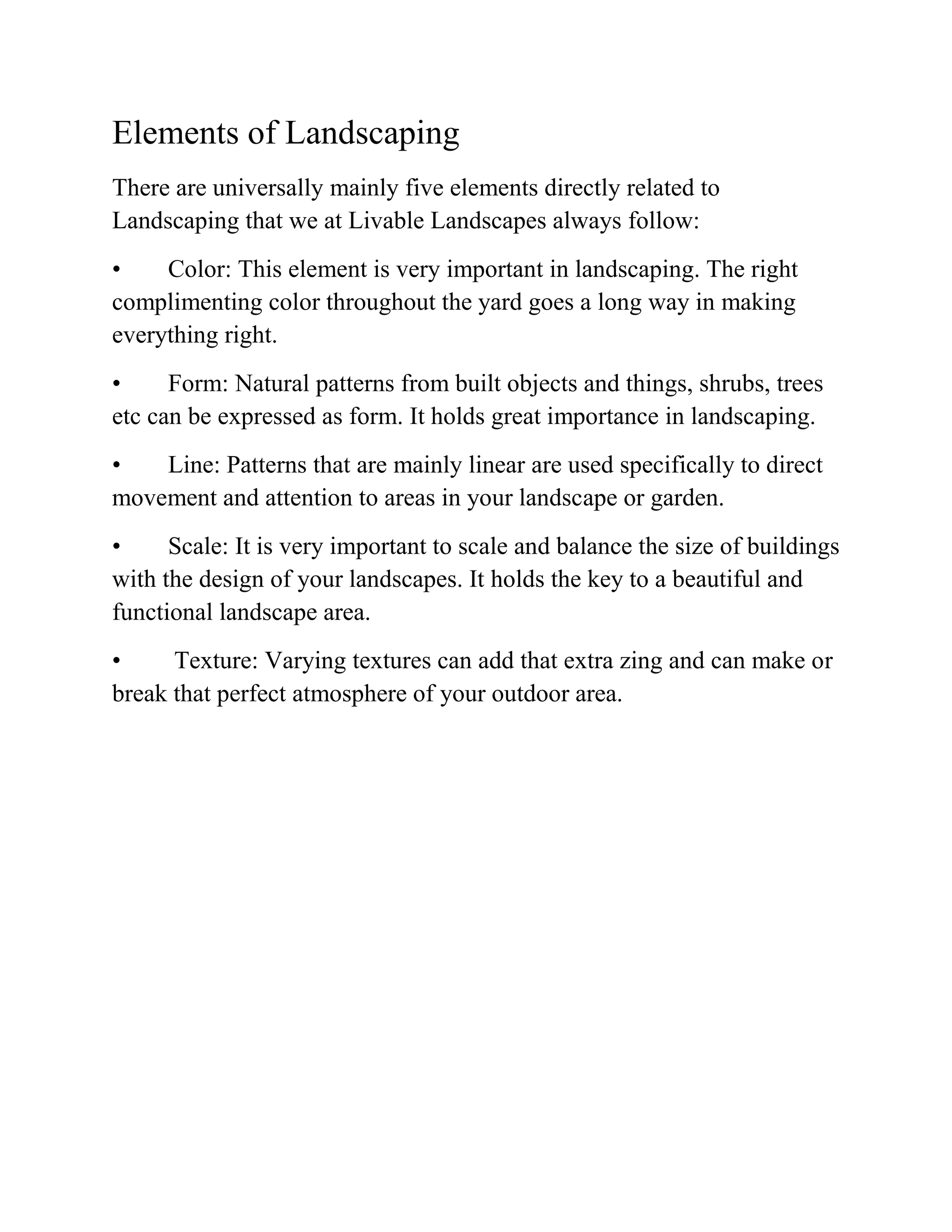 Basic Principles Of Landscaping | PDF