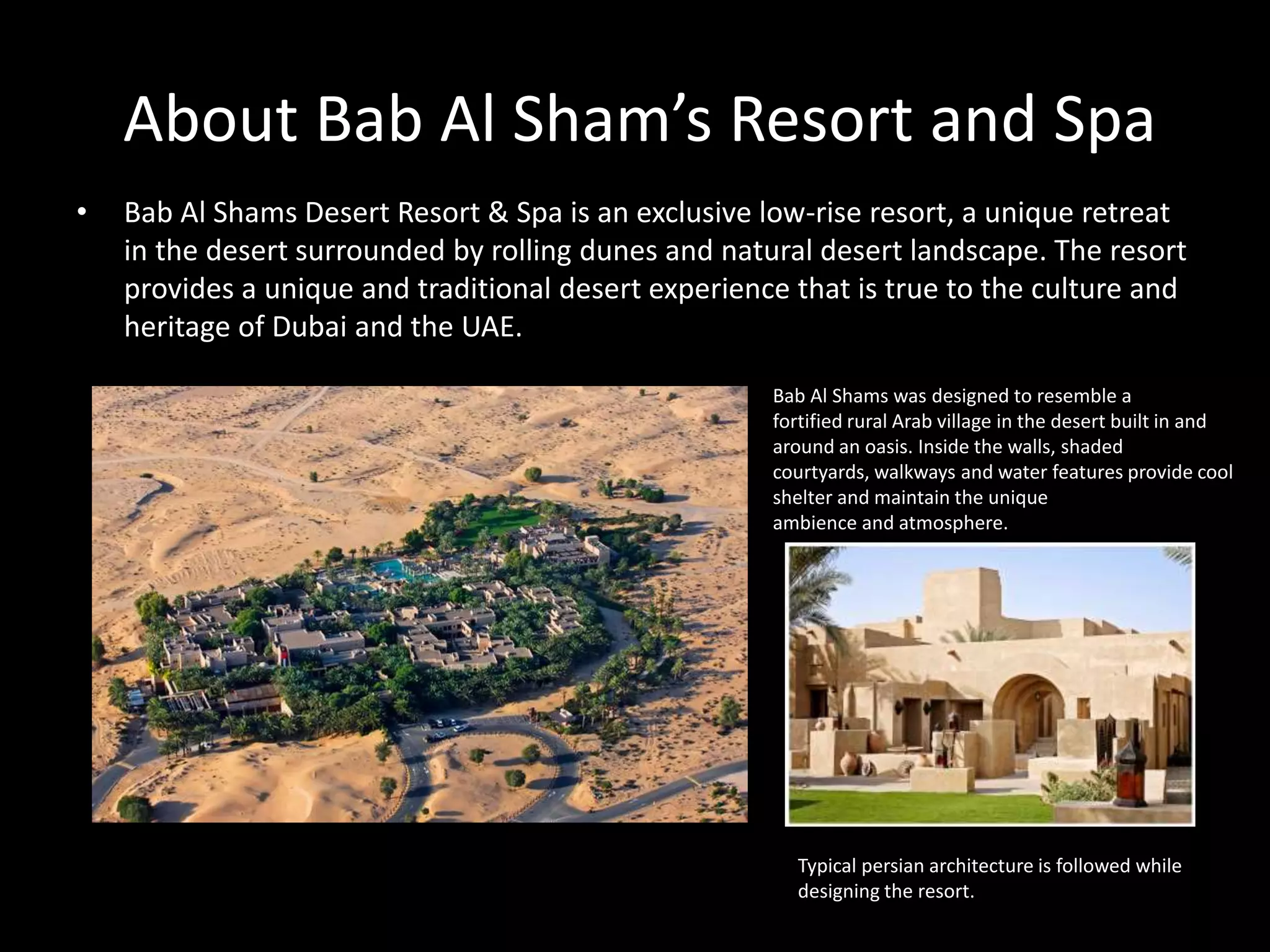 Landscaping case study bab al sham's resort | PPTX
