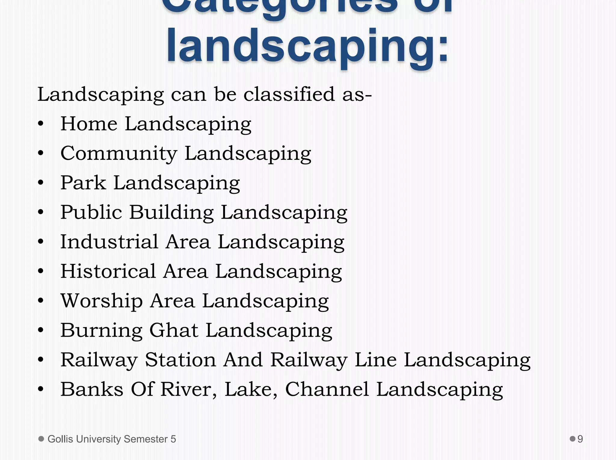 Chapter 1: Introduction of landscape horticulture and it's design | PPTX