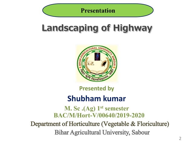 Landscaping on highway | PPTX