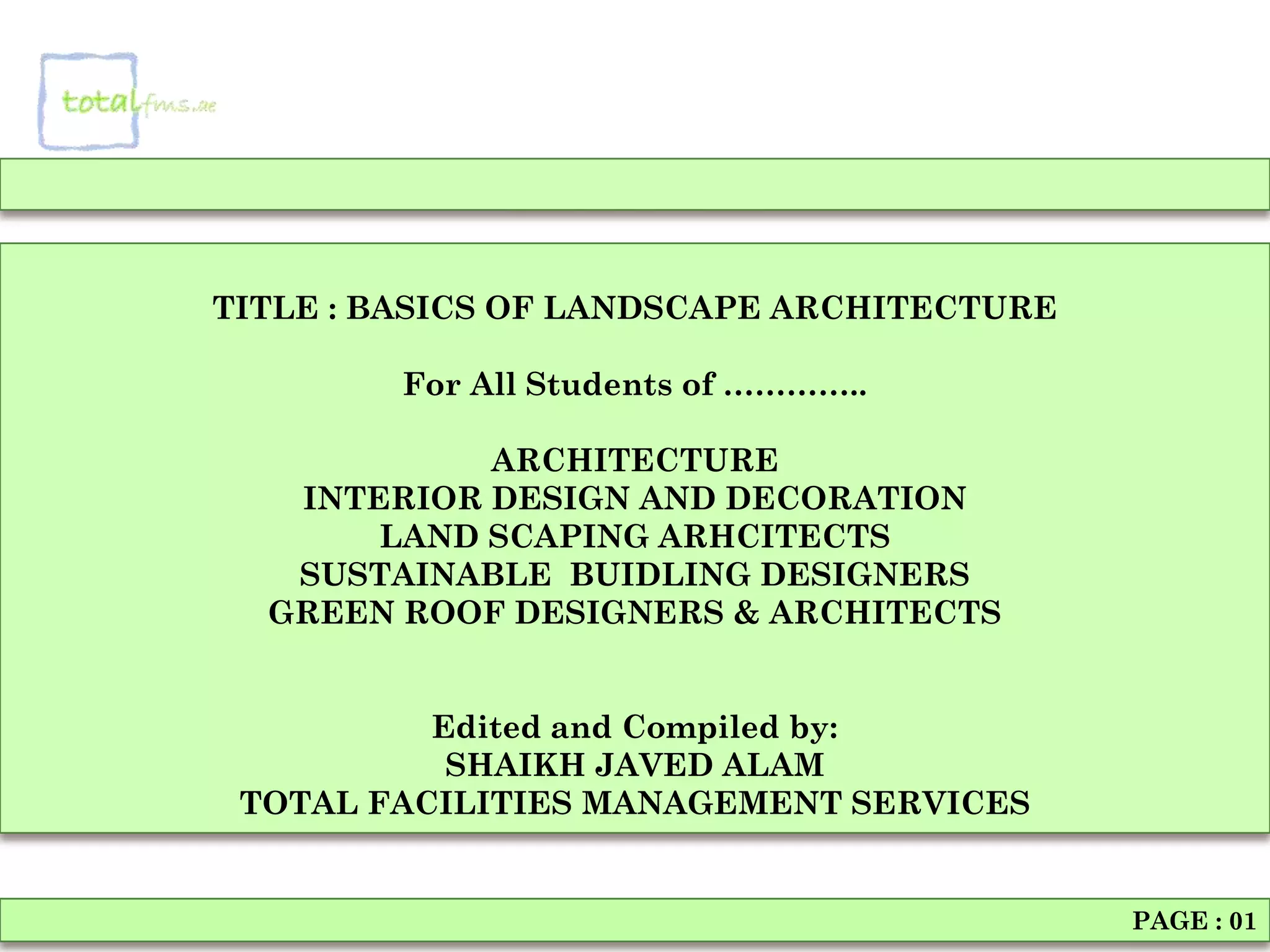 Landscaping Architecture | PPTX