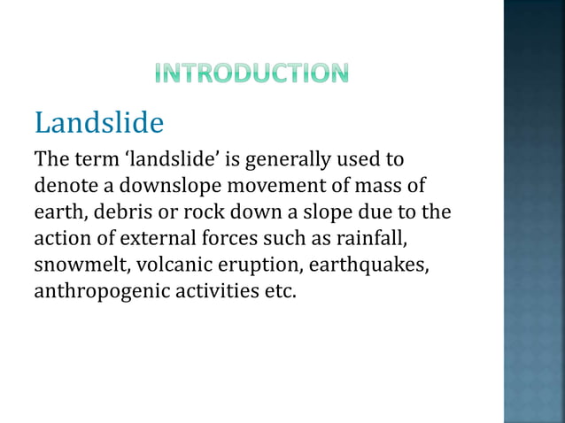 Landslide and soil erosion | PPTX